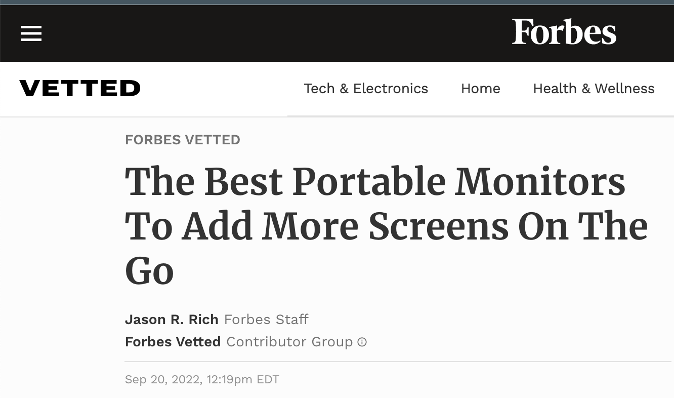 Forbes: The Best Portable Monitors To Add More Screens On The Go – Xebec